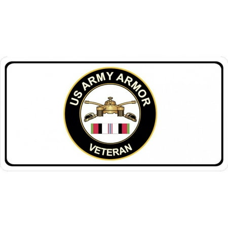 U.S. Army Armor Veteran Insignia Centered Photo License Plate | Walmart ...