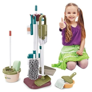 Kids Clean Set Toys Broom Baby Mop Dustpan Cleaning Tools Playset ...