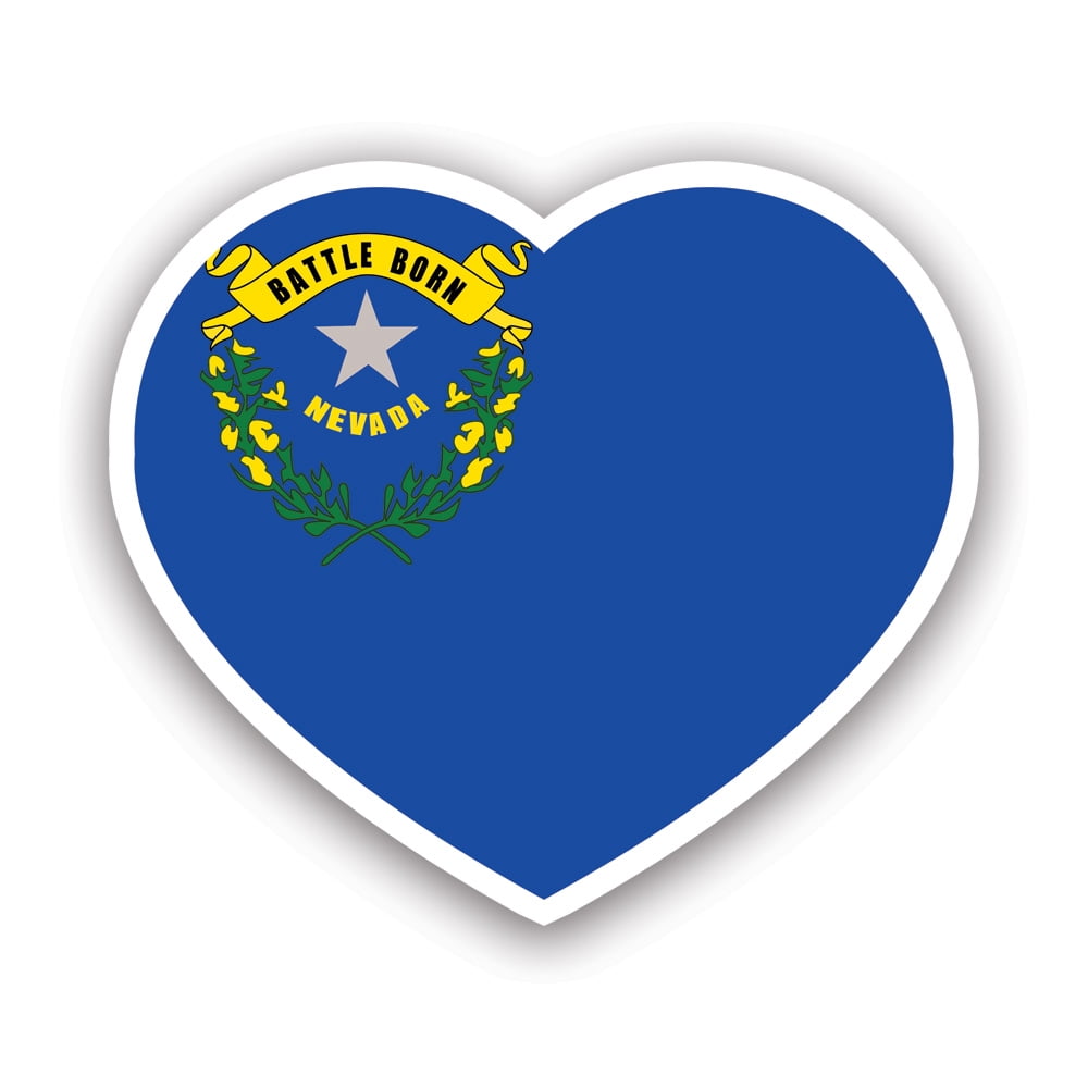 Nevada Heart Sticker Decal - Self Adhesive Vinyl - Weatherproof - Made ...