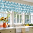 Blue Palm Tree 2 Panels Kitchen Valance, Summer Tropical Country ...