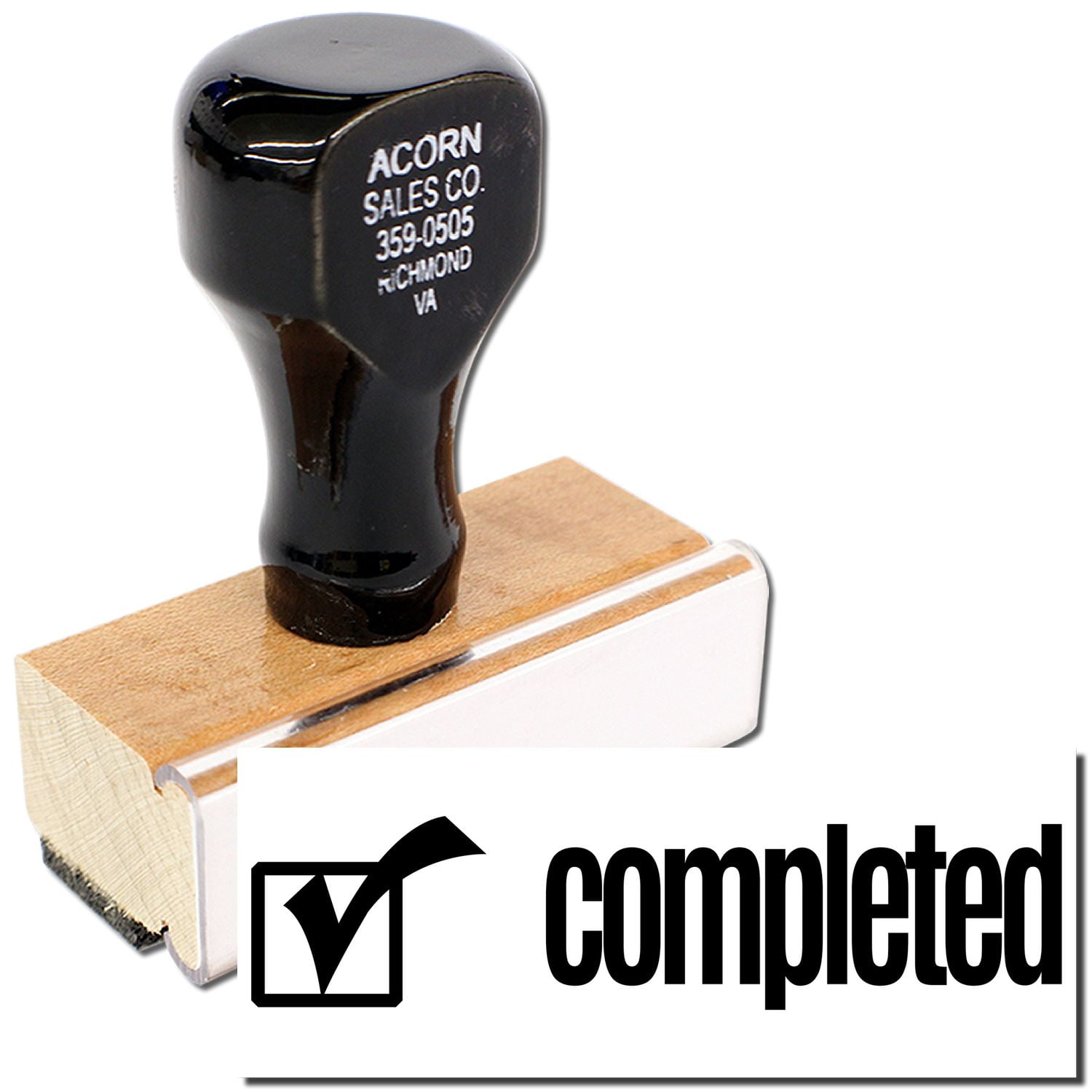 Large Completed with Checkbox Rubber Stamp, Wooden Handle Rubber Stamp ...