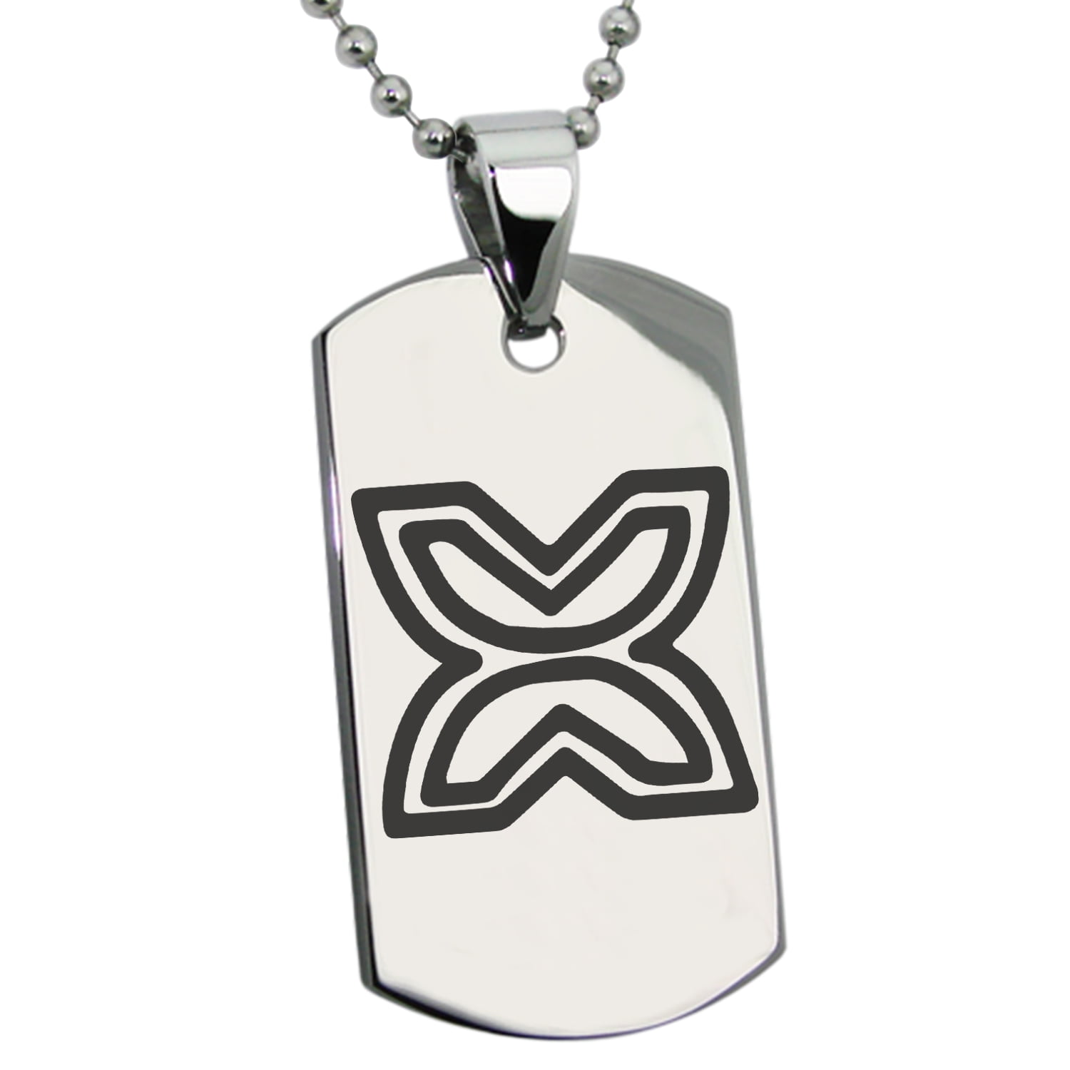 Stainless Steel Aztec Freedom Rune Engraved Dog Tag Pendant Necklace ...