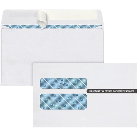 Adams W2 Envelopes, for Standard IRS W2 Forms, Self Seal Double Window ...
