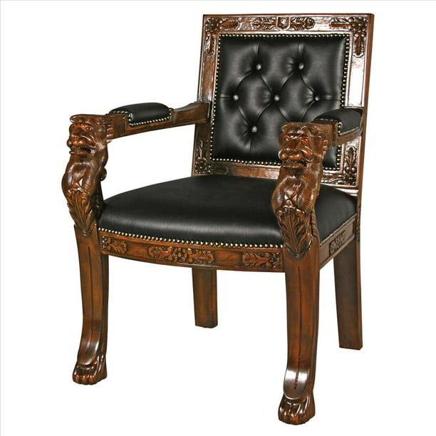 Design Toscano Beardsley Faux Leather Lion Chair - Walmart.com ...