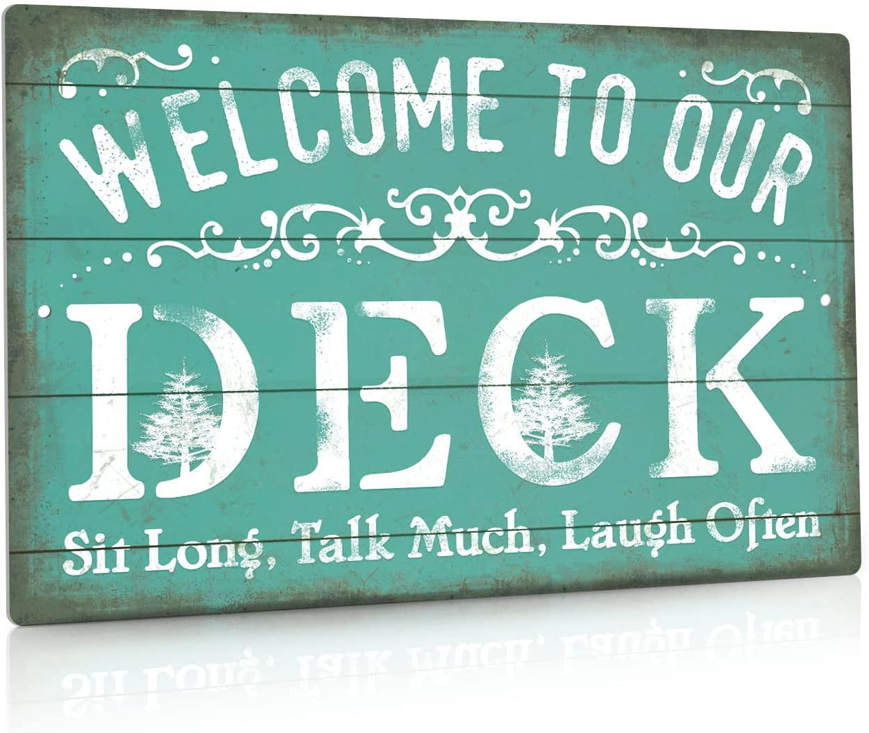 Deck Sign, Rustic Farmhouse Wall Decor, Indoor/Outdoor Use, 12x8 Inches ...