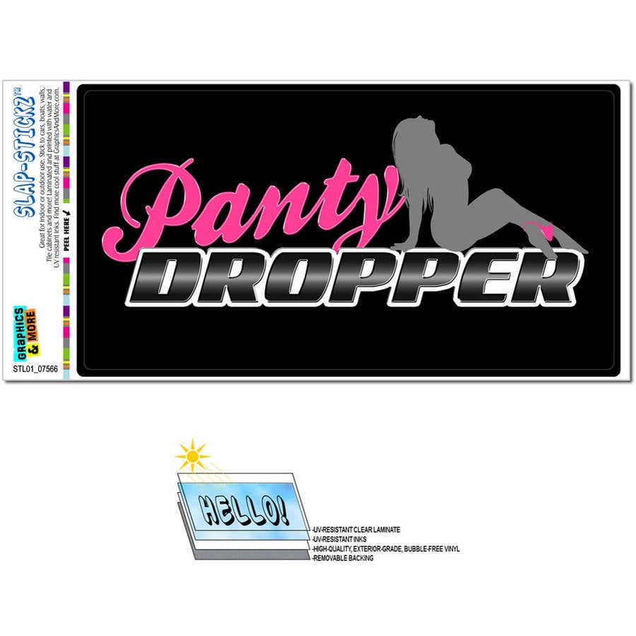 Panty Dropper With Woman Sexy Automotive Car Window Locker Bumper Sticker