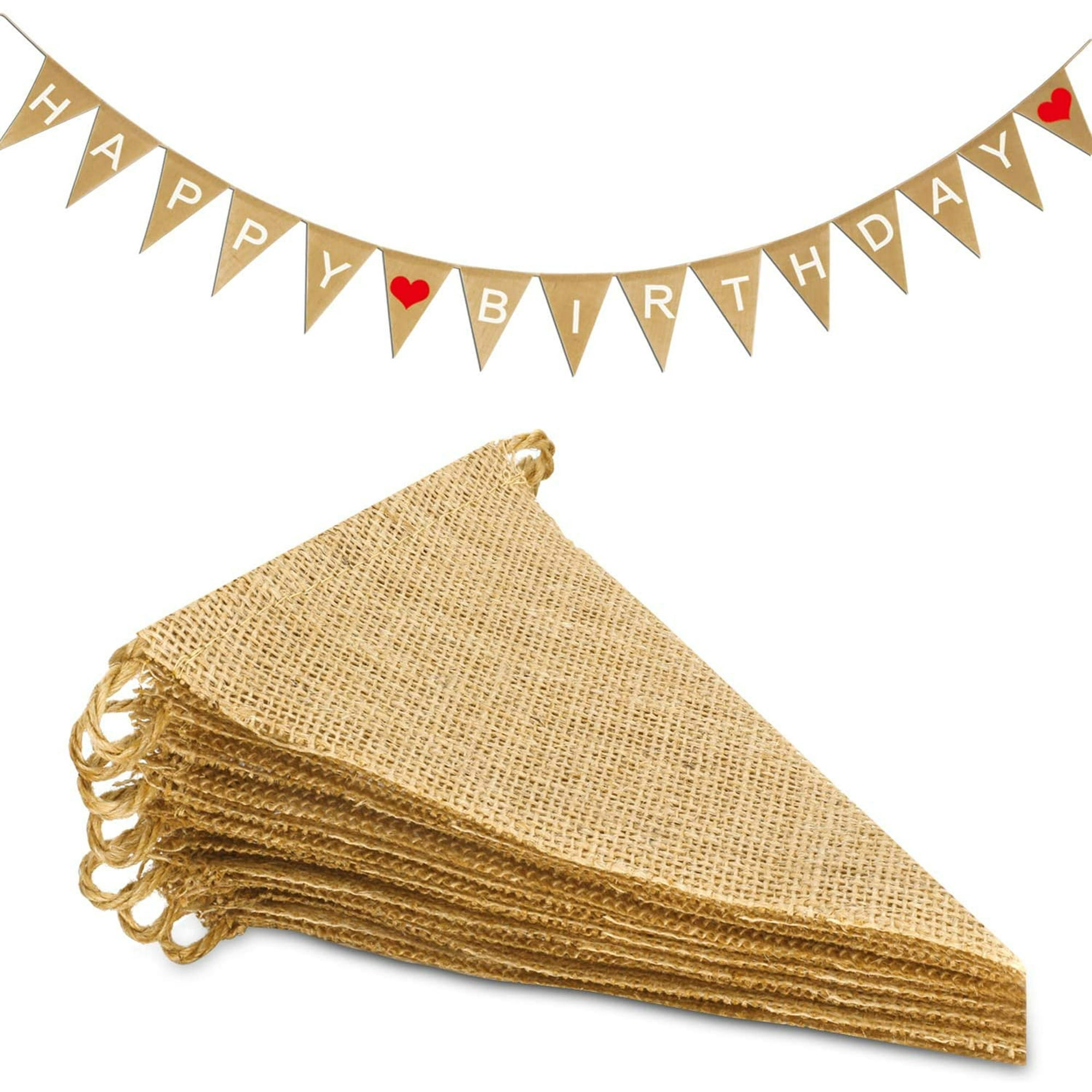 Click here for Novelty Place 13 Feet Burlap Pennant Banner - 15 T... prices