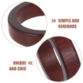 RENACLIPY Vintage Dark Brown Wood Finger Ring Unique Retro Style Simple ...