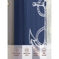 Coastal Anchor Sheer Curtains 96 inches Long, Nautical Knot Light ...