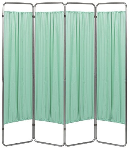 Omnimed Economy Privacy Screen with Vinyl Panels, Green, 4 Section ...