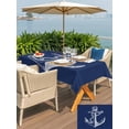 60x84 Tablecloth Rectangle, Nautical Anchor Outdoor Tablecloth with ...