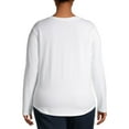 Terra And Sky Womens Plus Size Everyday Essential Long Sleeve V Neck T