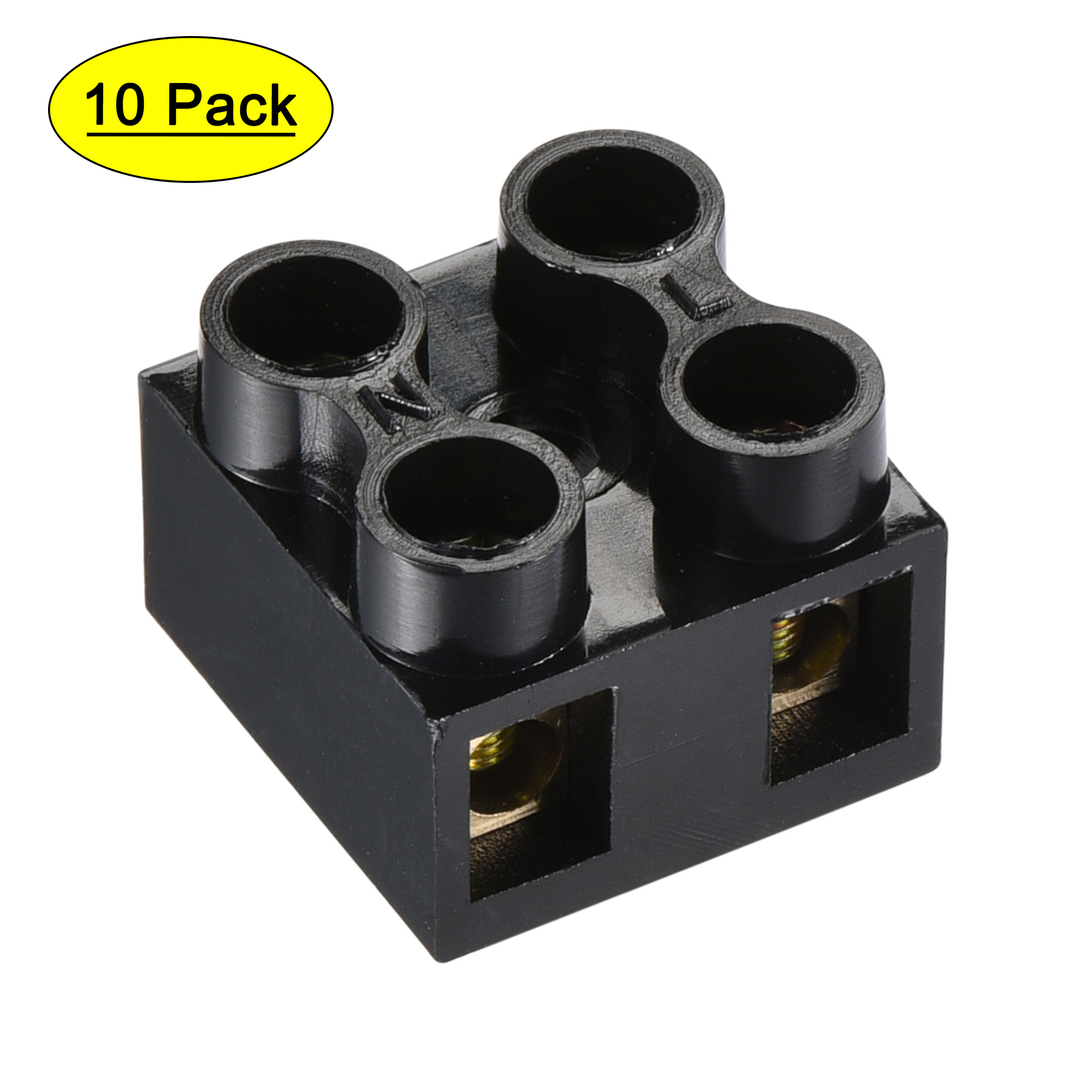 Uxcell Terminal Block 500V 10A Dual Row 2 Positions Screw Electric ...