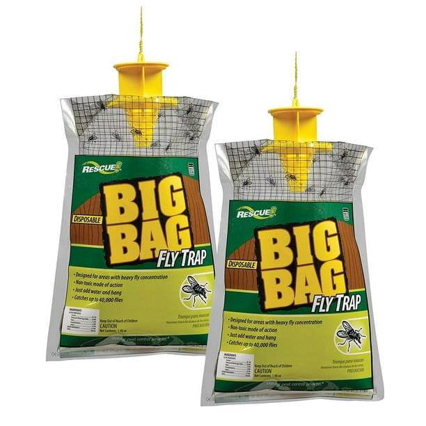 RESCUE Outdoor Non-Toxic Disposable Big Bag Fly Trap, 2 Pack - Walmart ...
