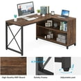 Tribesigns Reversible Industrial L-Shaped Desk with Enclosed Storage ...