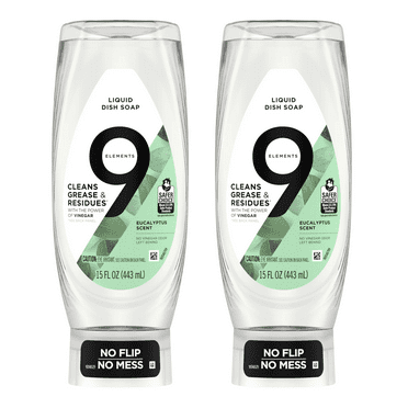 9 Elements EZ Squeeze Dish Soap, Lemon Scent, 15.0 fl oz Bottle ...