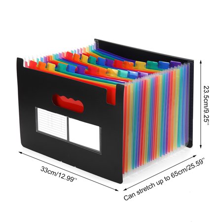 Portable 24 Pockets Expanding A4-Paper File Folder w/ Anti-dust Cover ...