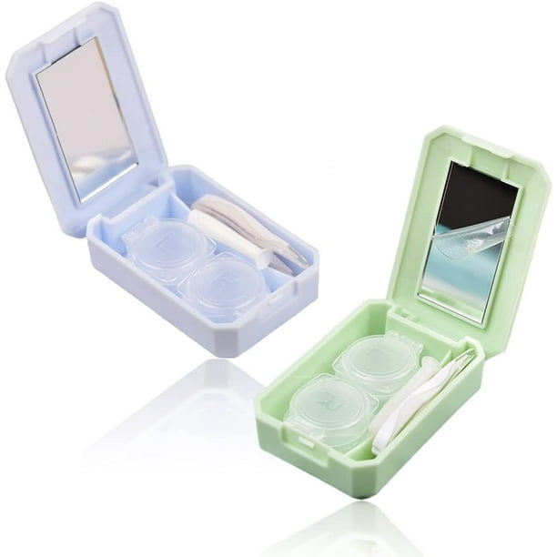 2 pieces Contact Lens Case, Mini Contact Lens Box, Portable Contact ...