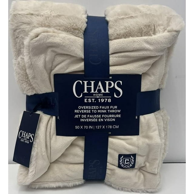 CHAPS JACQUARD PLAID FAUX FUR REVERSE TO MINK THROW - Walmart.ca