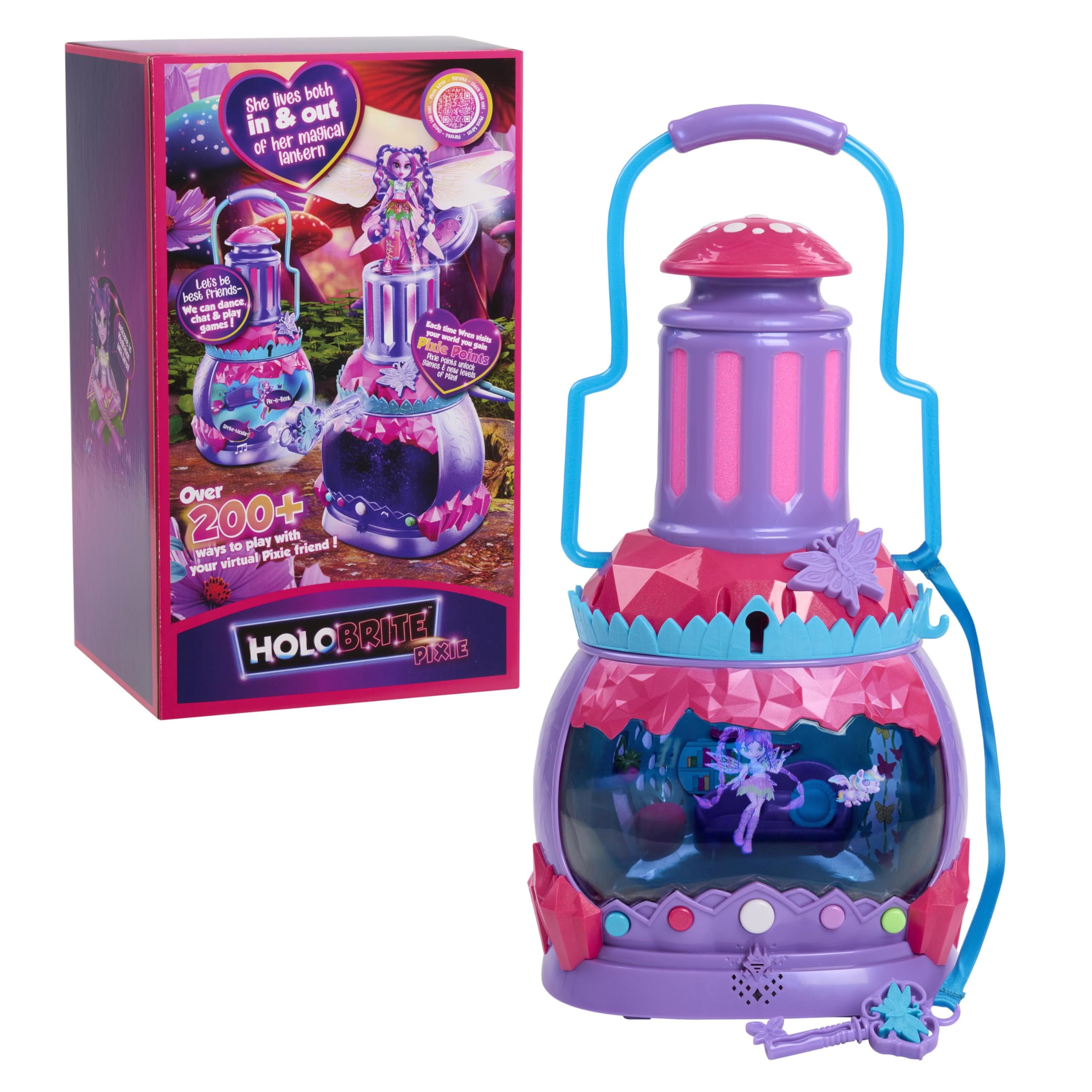 HOLOBRITE Pixie Lantern, Virtual Dancing and Interactive Games, Includes 5-inch Pixie Doll, Over ...