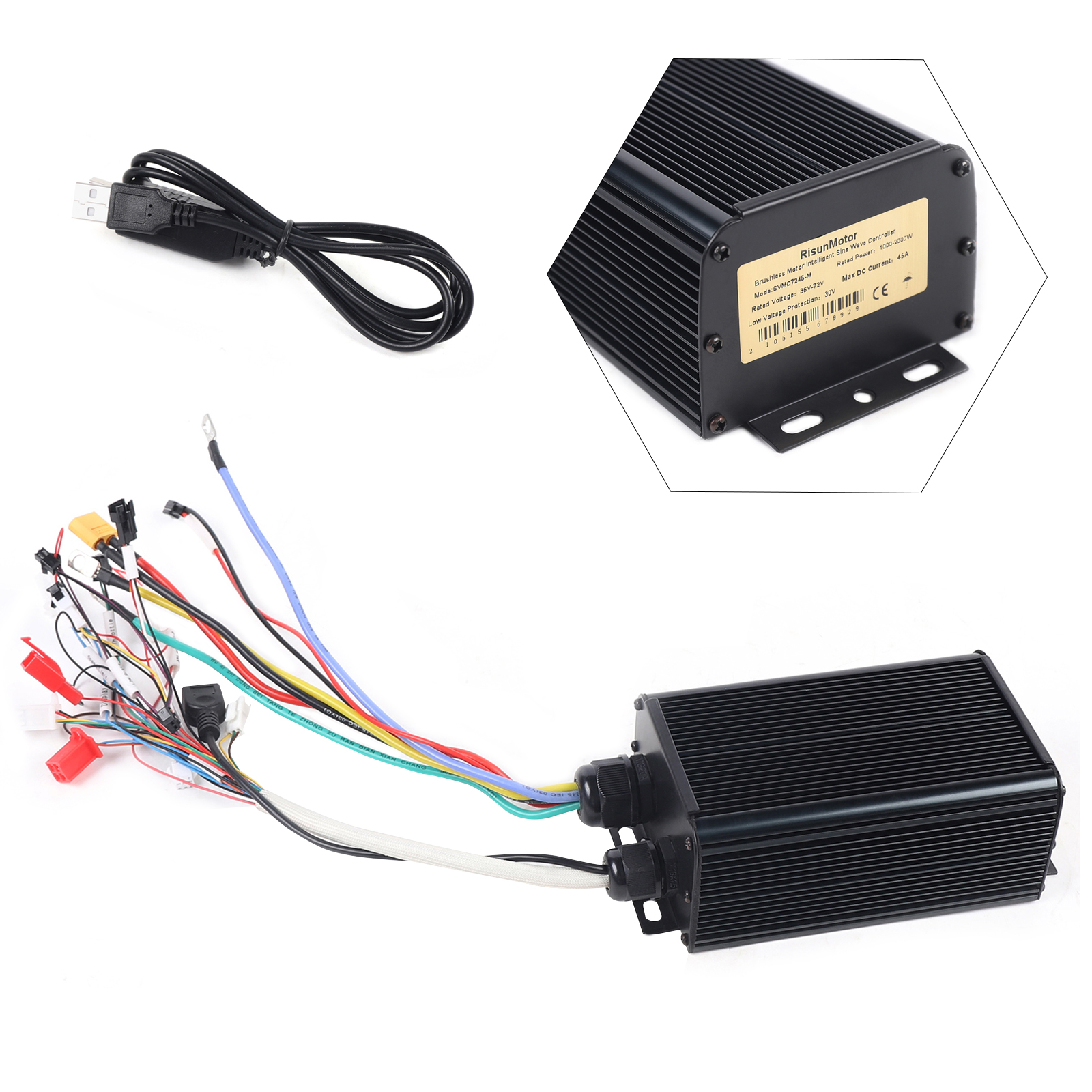 Miumaeov Universal Brushless Controller Sine Wave Controller USB Cable ...