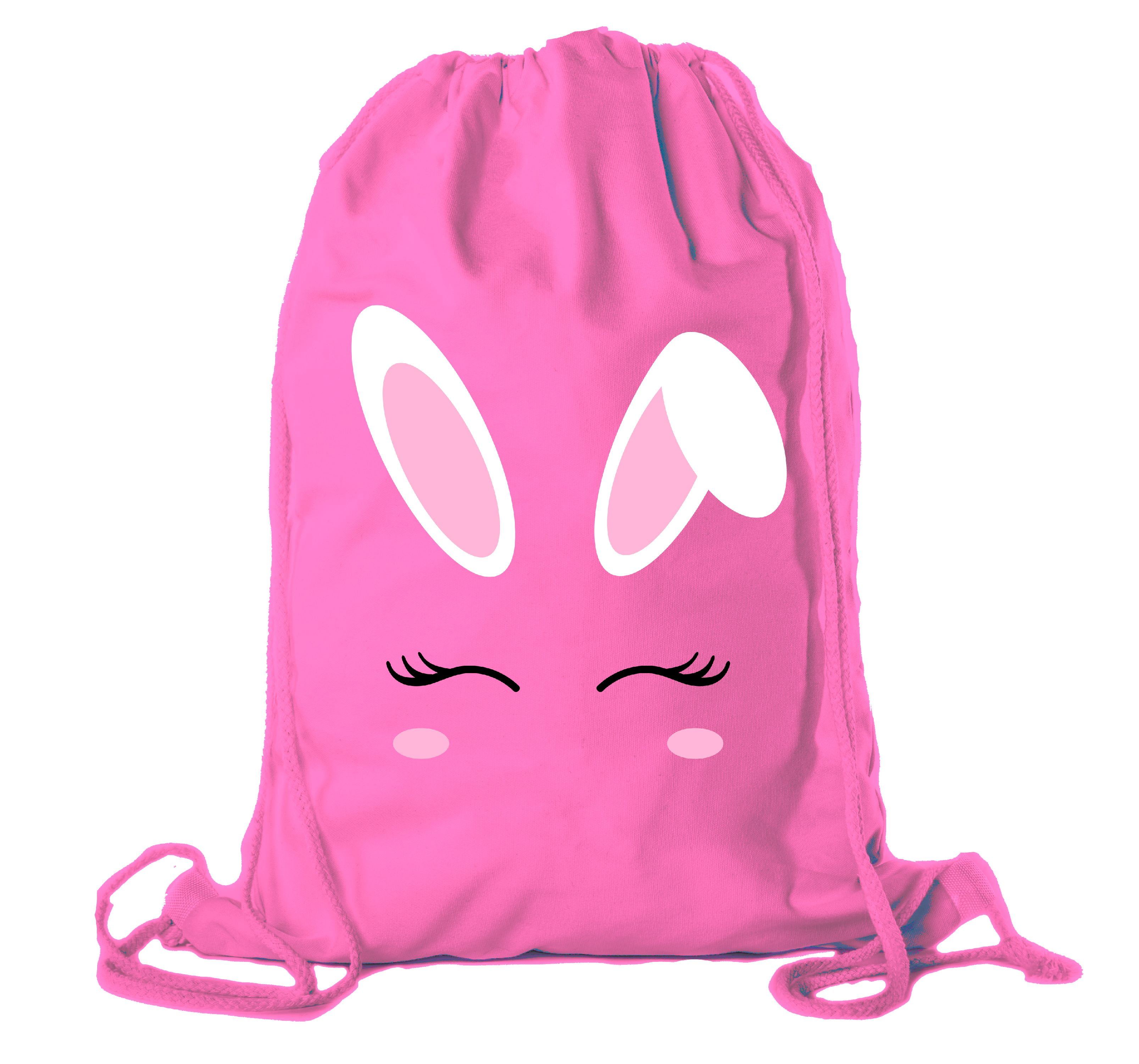 Easter Basket Backpack Bulk Cotton Drawstring Cinch Bags Easter Bunny ...