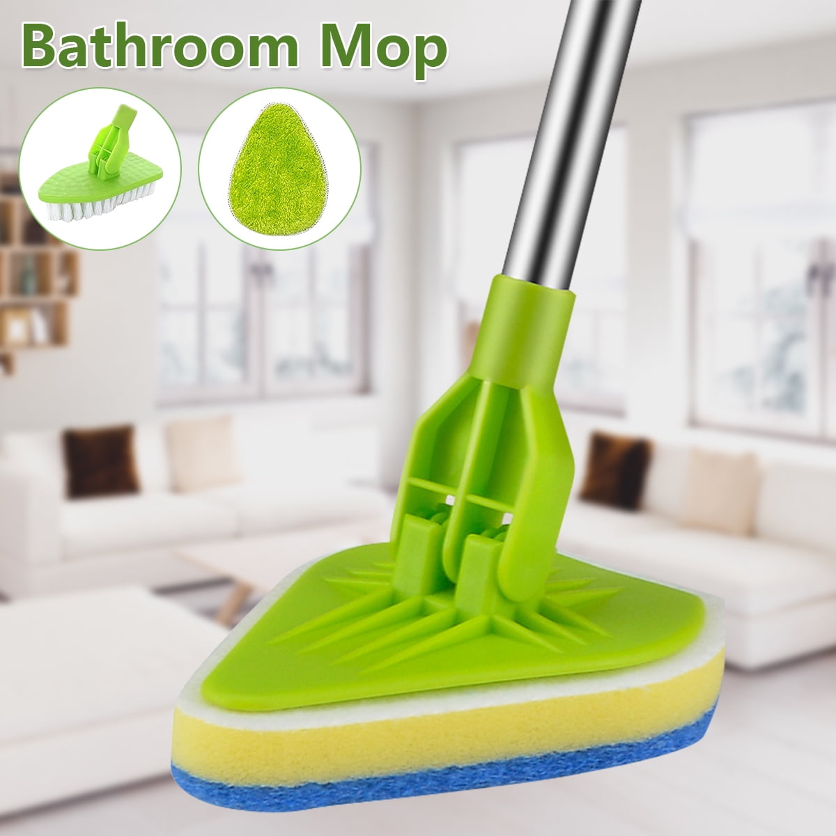 Mamamax Floor Scrub Brush with Long Handle 35",3 in 1 Shower Cleaning ...
