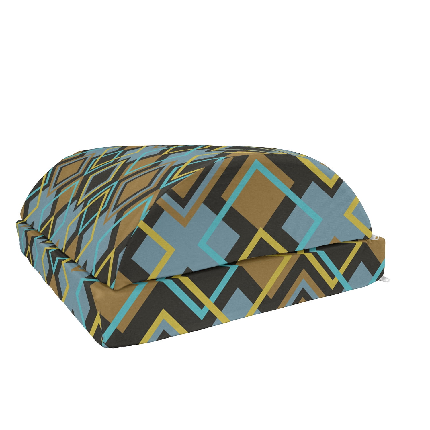 Geometric Foot Rest, Abstract Rhombuses with Bullseye Pattern Modern ...