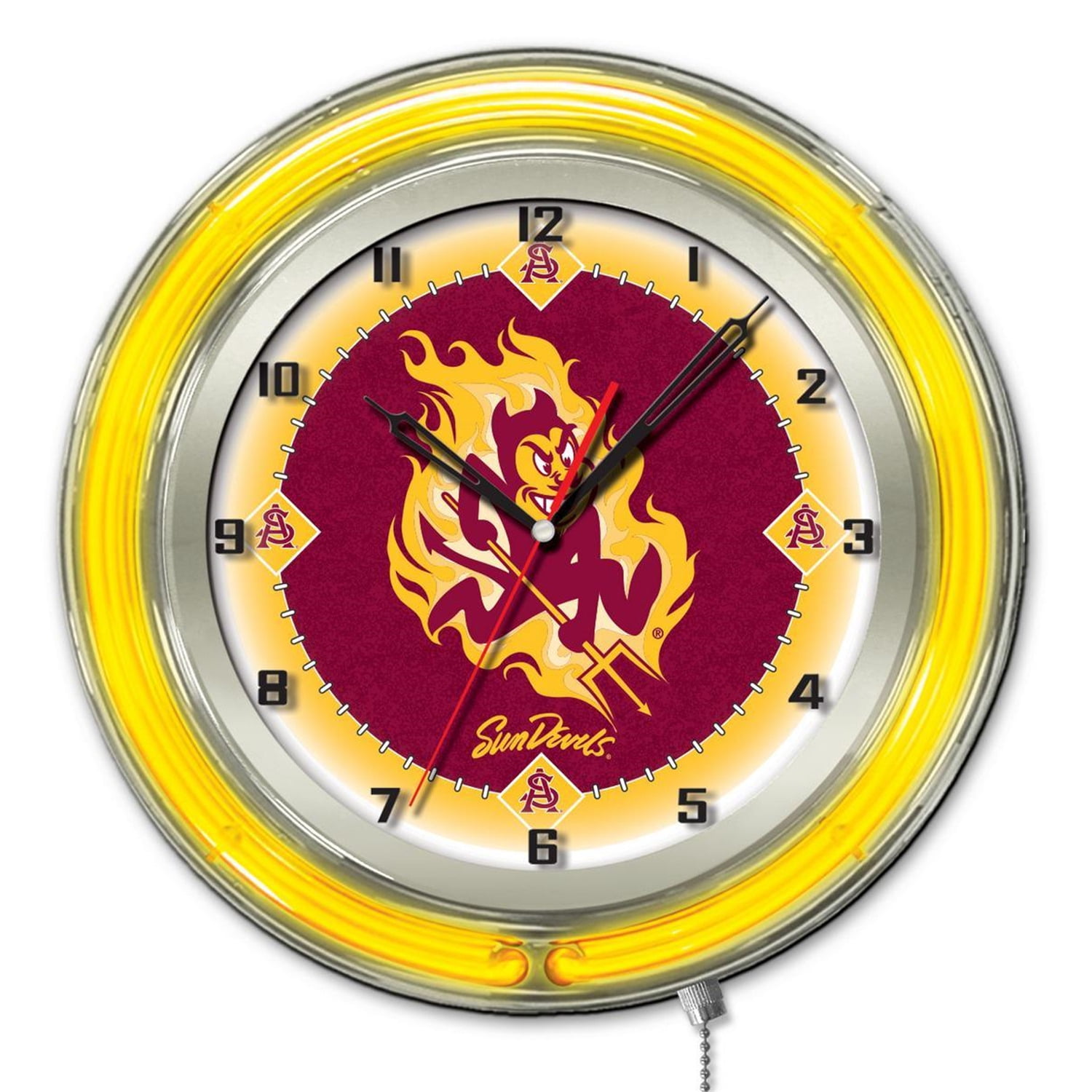 Arizona State 19" Neon Clock with Sparky Logo - Walmart.com