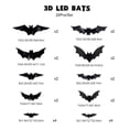 3D Bat Design LED Decoration - 2025 Halloween Lighted Stickers Decor ...