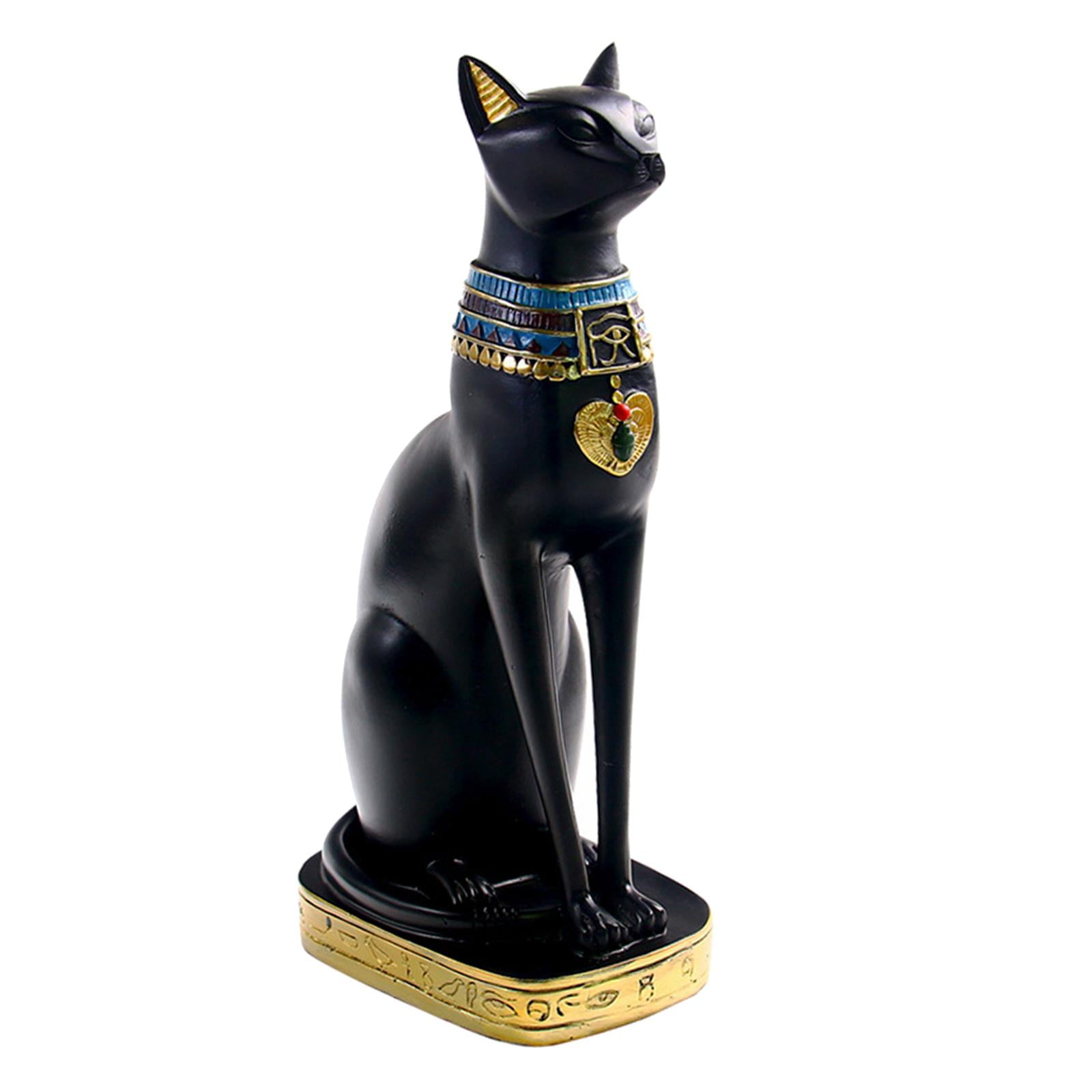 Cat Resin Statue Handcrafted Cats Sculpture Decoration Ancient Exotic ...
