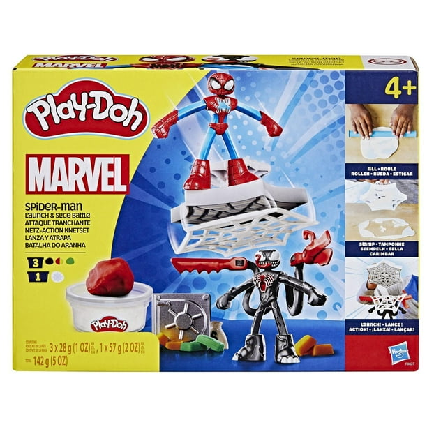 Play-Doh Marvel Spider-Man Launch & Slice Battle Playset, Ages 4 and up ...