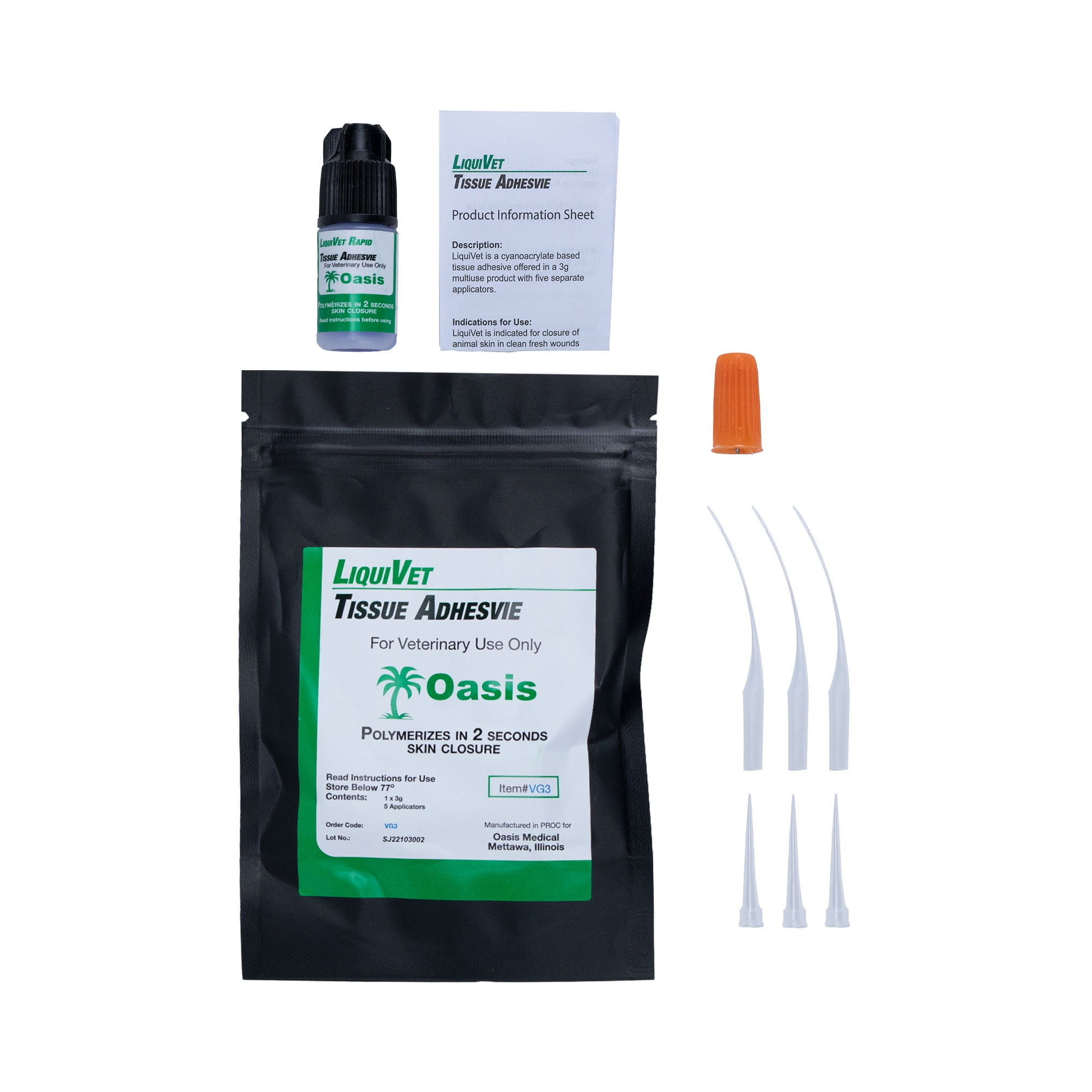 Liquivet Rapid 2 Second Tissue Adhesive, Vet Skin Glue, Tissue Wound ...