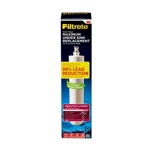 Filtrete Maximum Under Sink Water Filtration Filter, Reduces 99% Lead ...