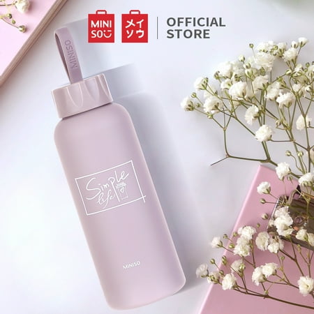 MINISO Simple Polished Glass Water Bottle 300ml (Dark Grey) | Walmart ...