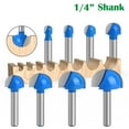 Round Bottom Router Bits 6.35mm Shank for Woodworking and Engraving ...