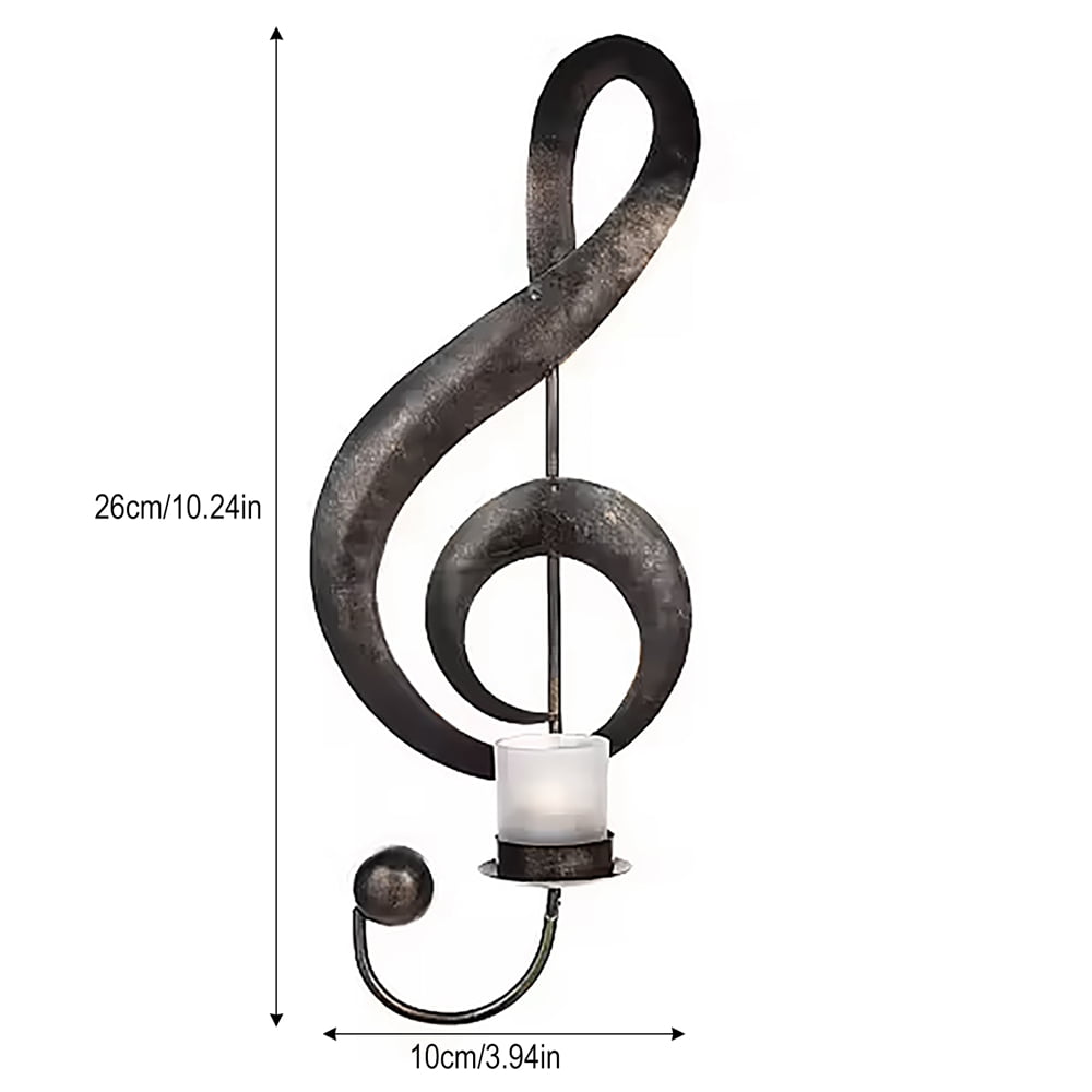 Metal Modern Iron Style Musical Symbol Wall Music Note Candle Holders ...
