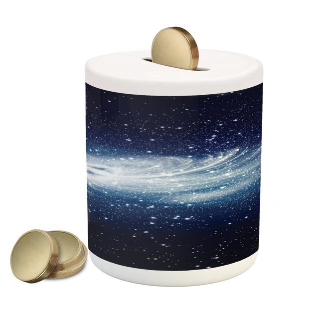 Outer Space Piggy Bank, Spiral Galaxy Image Space and Stars Celestial ...