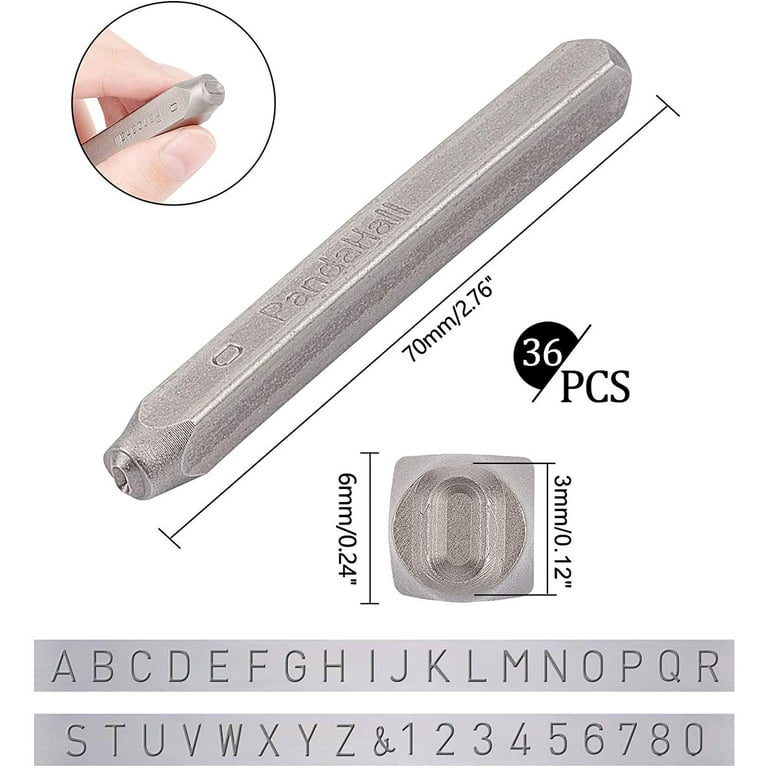 Leather Embosser Steel Letter Number Stamp Set 36PC Stamping Punch Tool ...