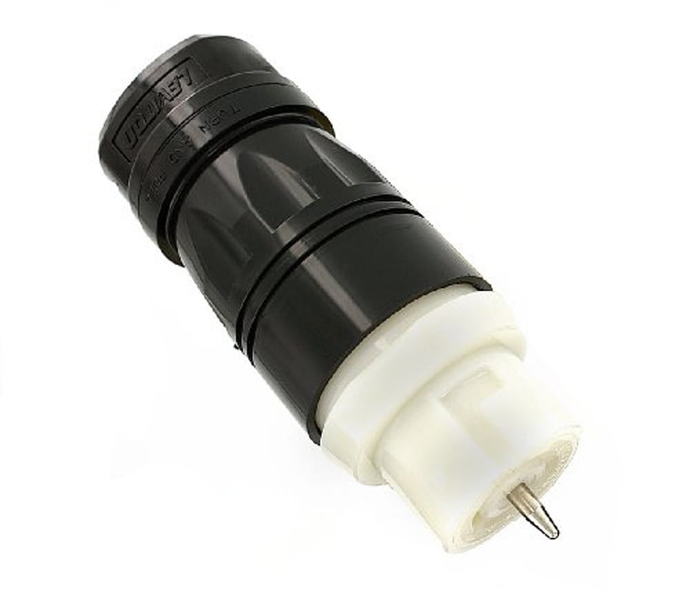 Leviton CS8264C 50 Amp, 250V AC, Industrial Grade, Black/White Locking ...