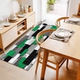 Abstract Geometric Square Art Rectangle Rug 2'x6' Modern Green Gray ...