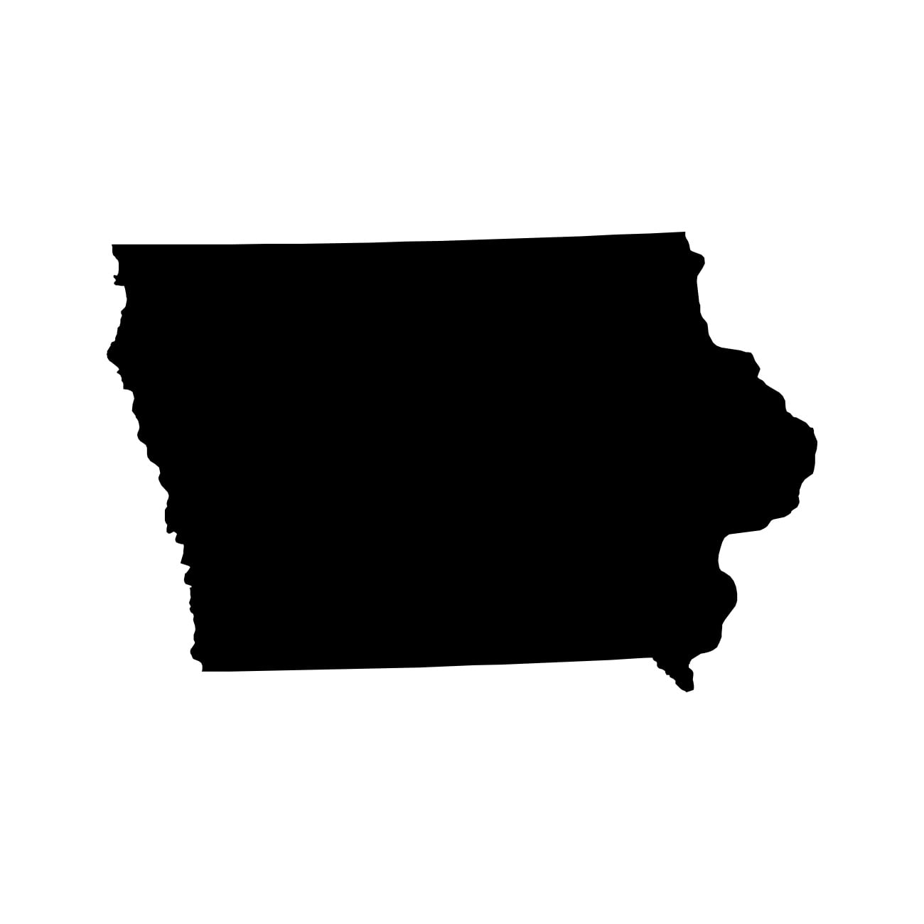Iowa Shaped Sticker Decal Die Cut - Self Adhesive Vinyl - Weatherproof ...