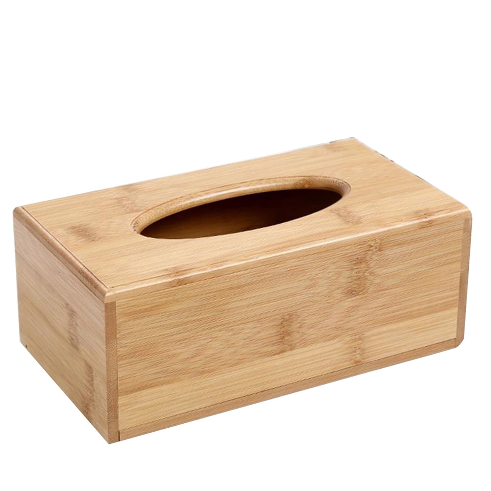 Bulking Wood Tissue Box Cover for Disposable Paper Facial Tissues, Wooden Rectangular Tissue ...