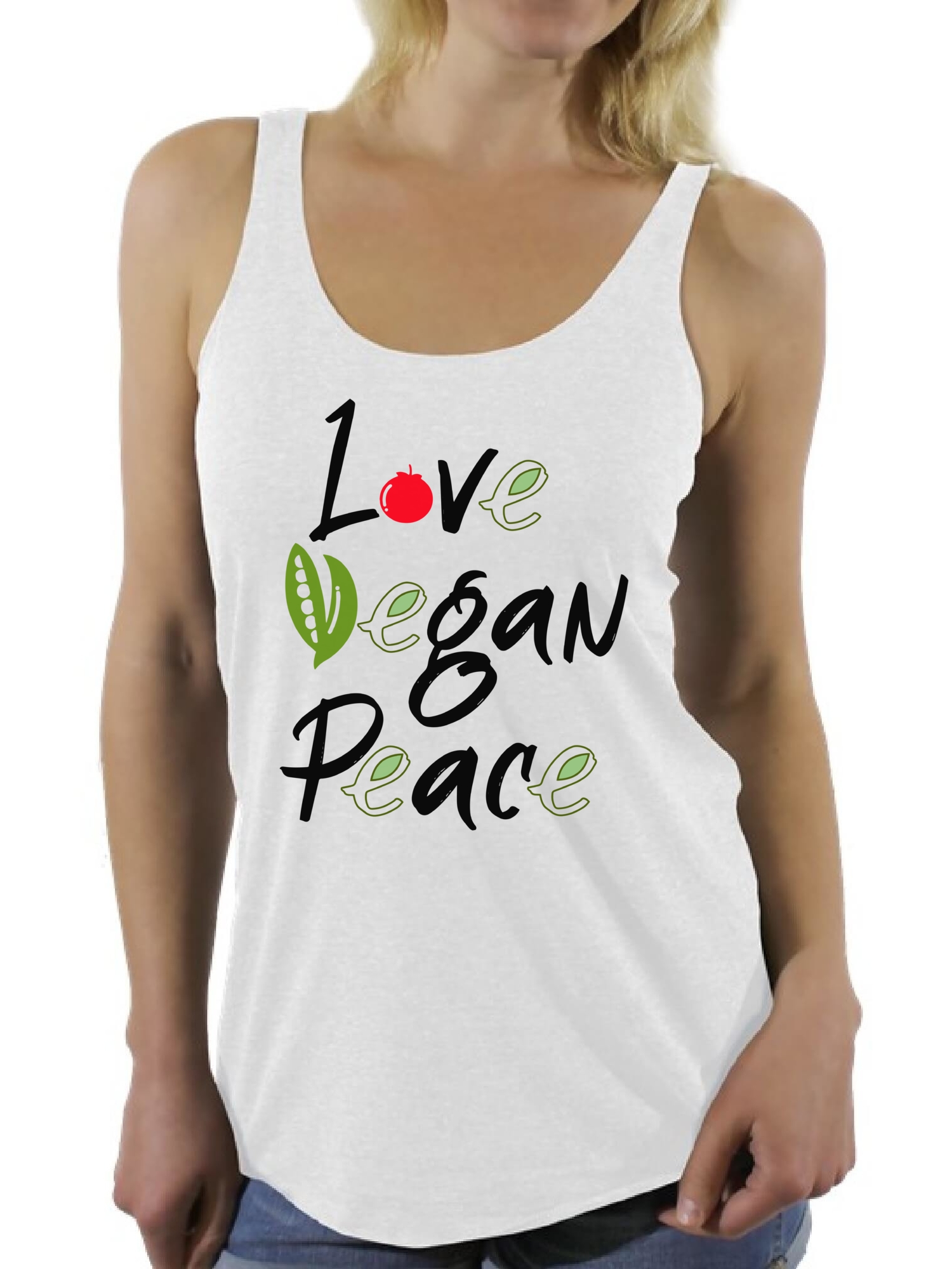 Awkward Styles Love Vegan Peace Racerback Tank Top for Her Racerback ...