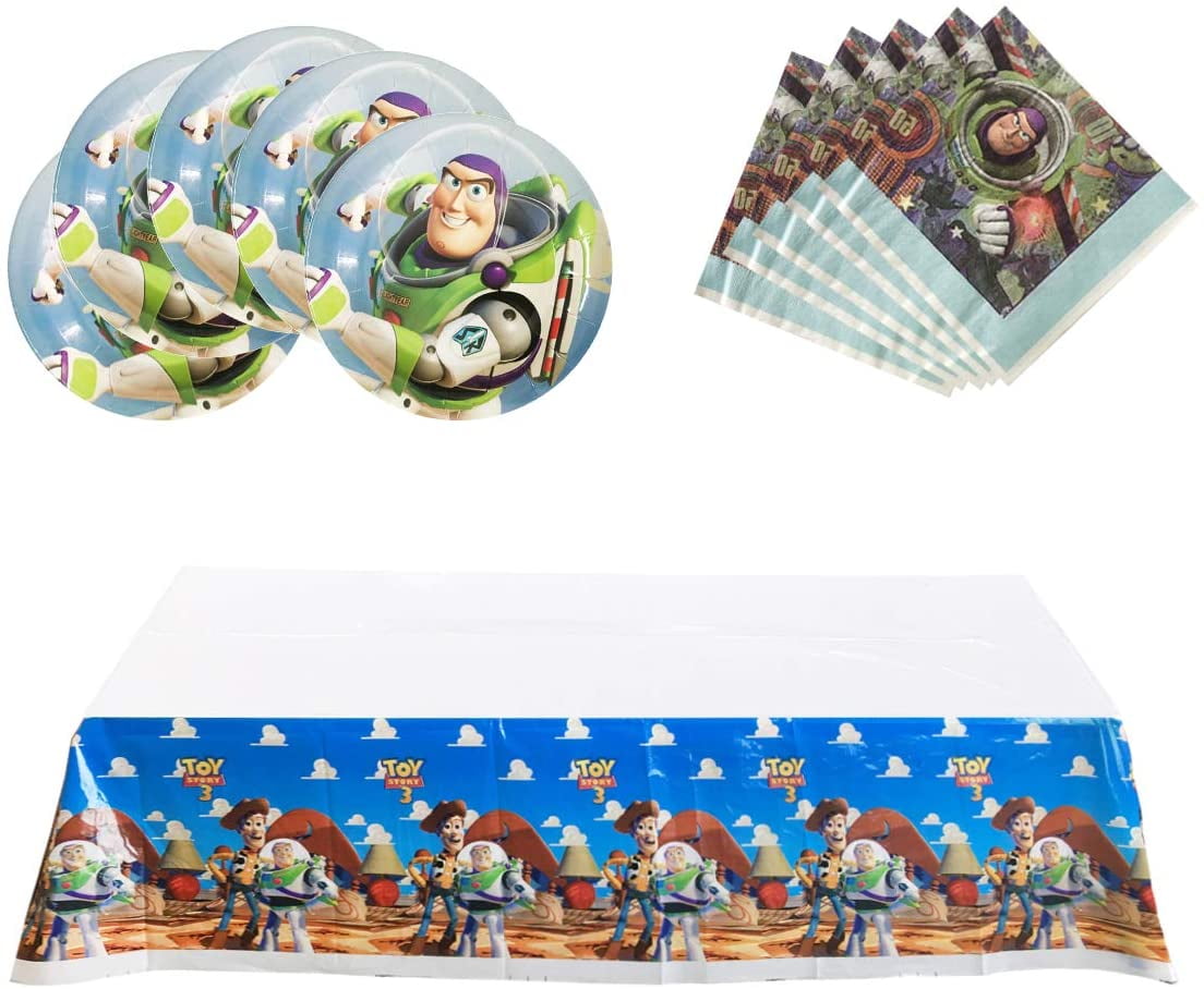Toy Story Party Supplies, 18 plates, 20 napkins and 1 tablecloth ...