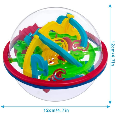 Maze Ball 3D Interactive Maze Game (12cm,4.7'') with 100 Challenging ...