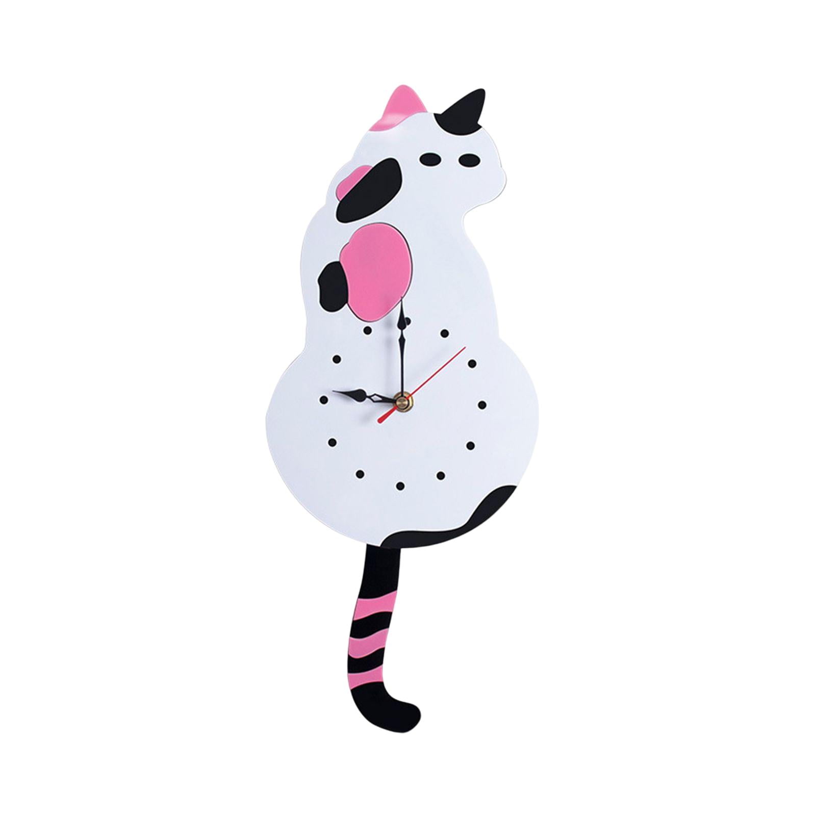 Decorative Cat Pendulum Wall Clock Ornament Wall Decor Numeral Clock ...