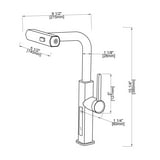 Lefton Pull-Out Waterfall Kitchen Faucet with Temperature Display, Two ...