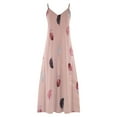 Hweei Women Summer Casual Sexy Sleeveless V Neck Long Flower Print