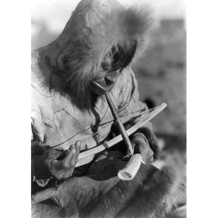 Alaska: Ivory Drilling. /Nan Eskimo Man Manually Drilling An Ivory Tusk ...